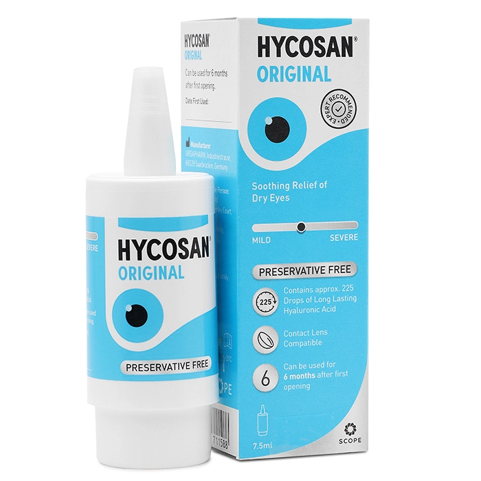 Hycosan Original Preservative-Free Eye Drops 7.5 ML Pack